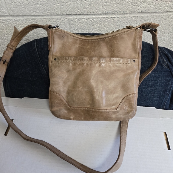 Frye | Bags | Frye Melissa Swing Leather Crossbody Beige Brown Retail ...